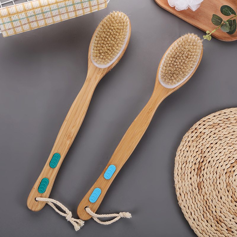 Double-Sided Shower Brush / Wooden Back Brush for Shower – GreenLivingLife
