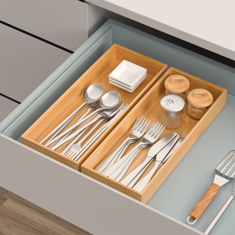 Stackable Bamboo Utensil Organizer for Kitchen Drawer – GreenLivingLife